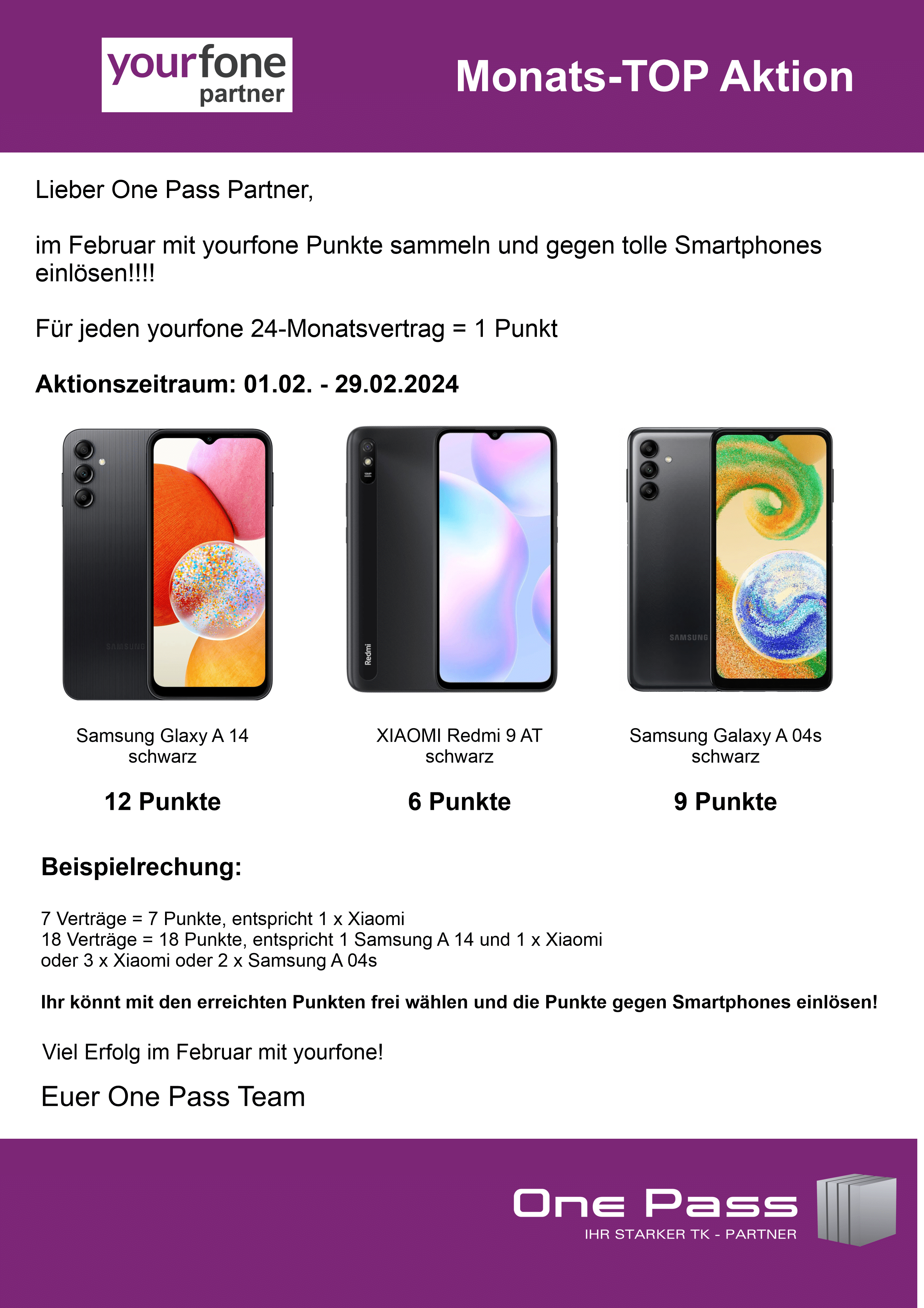 Monats-Aktionen - One Pass GmbH